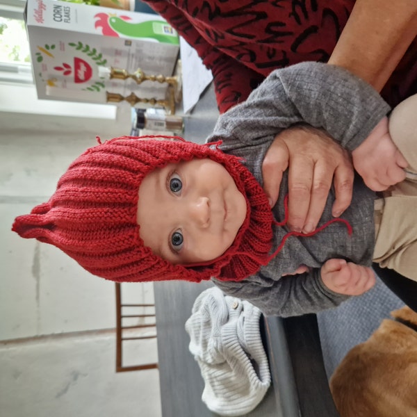 DOWNLOADABLE PDF PATTERN Elf Pixie Cabled Bonnet, Easy Knitting Pattern ...