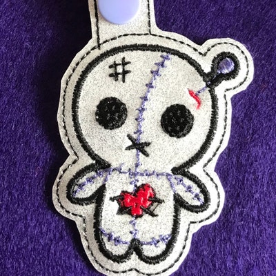 Voodoo Doll Halloween Snap Tab Embroidery Digital File Instant - Etsy