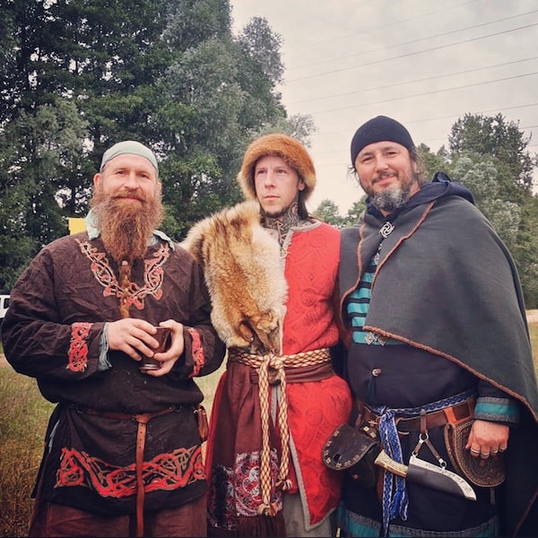 Early Medieval Diamond Wool Round Hat With Red Fox Fur Linen Lining ...