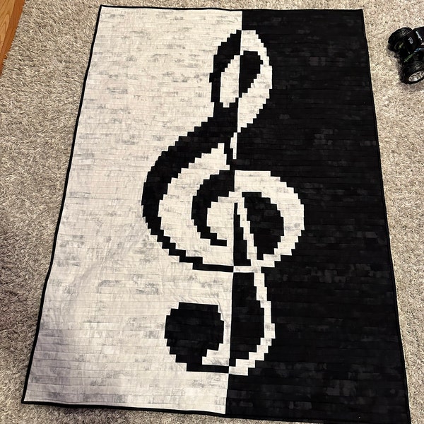 Inverted Bass Guitar Throw Quilt Pattern - Etsy