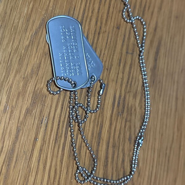 Stainless Steel US Army Dog Tag ID Set, Personalised & Embossed With ...