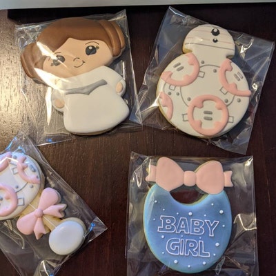 Star Wars Baby Shower Cookie Set/luke/bb8 Droid/lightsaber/rebel ...