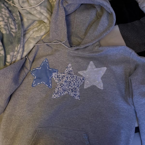 3 Stars Custom Patchwork Sweatshirt! Color Can Be Customized! All Are ...