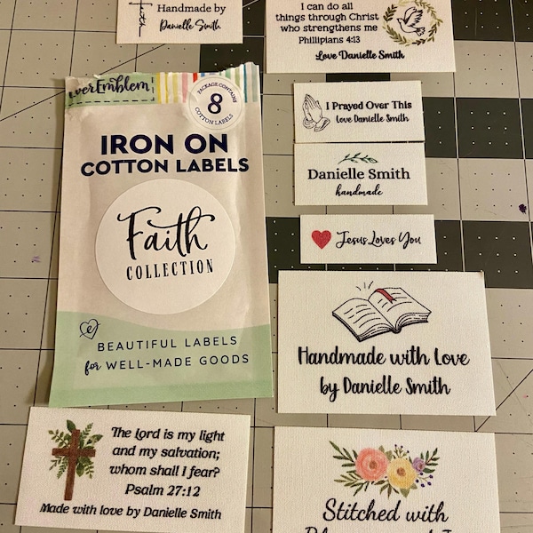 Personalized Faith Cotton Labels, Personalized Christian Sewing Tags ...