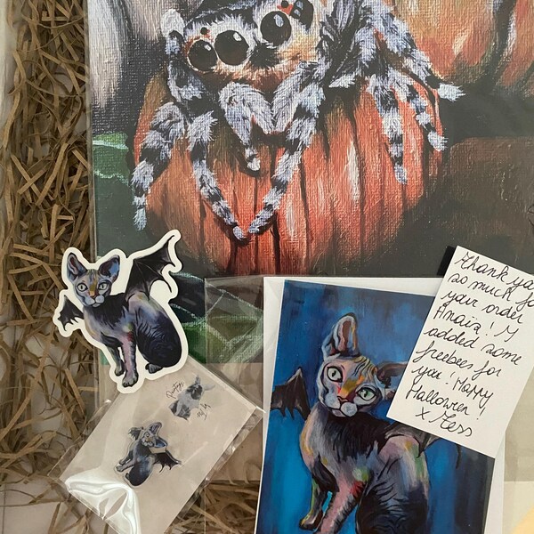 Adorable Jumping Spider in Pumpkin Field Print: Halloween Insect Wall ...