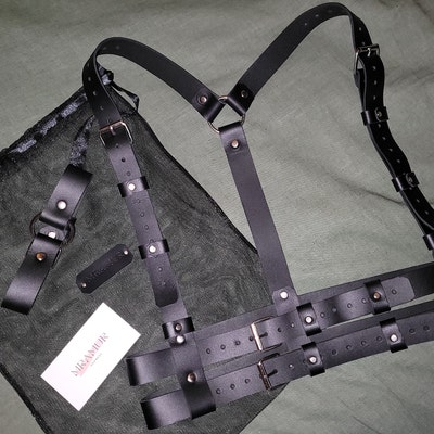 Chain Harness for Women, Breast Belt, Thin Harness, Chest Leather Belt ...