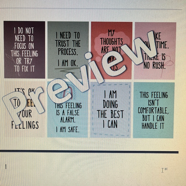 Anxiety Coping Skills Cards, Anxiety Cards, CBT, DBT Flash Cards, Panic ...