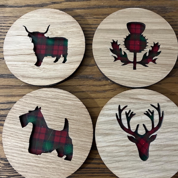 Wooden Scottish Coasters - Etsy