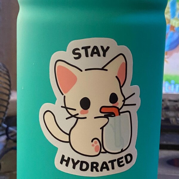 Stay Hydrated Matte Vinyl Sticker, Water Bottle Sticker, Car Decal ...
