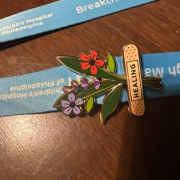Healing Enamel Pin | Floral Enamel Pin | Mental Health | Self-care ...