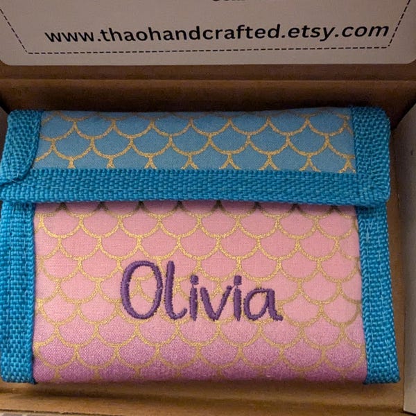 Personalized Girls Wallet, Girls First Wallet, Girls Wallet With Coin ...