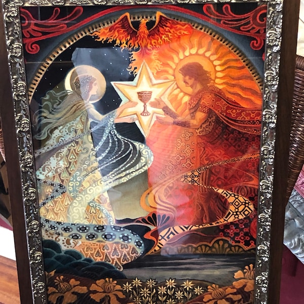 Alchemical Wedding 12x18 Art Print - Romantic Art Nouveau Lovers ...