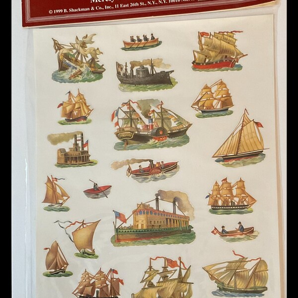 23 Old Fashioned SAILING SHIP & Historical Boat SEALS Stickers ...
