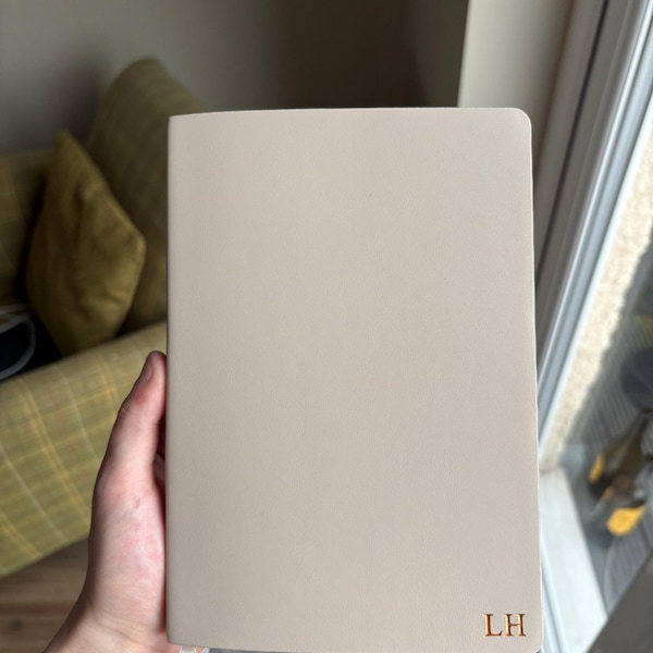 Personalised Notebook: Hand Stamped Initial Journal | A5 PU Leather ...