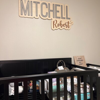 Large Wood Name Sign, Nursery Name Sign, Girl Name Sign, Above Crib ...