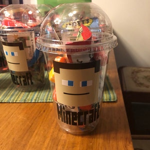 Minecraft Popcorn Cup/minecraft Birthday Party/gamer Birthday/minecraft ...