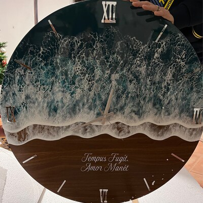 Black Ocean Epoxy Wall Clock Christmas Gift, Unique Epoxy Wall Clock ...