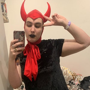 Devil Hood Red Devil Hood Vintage Devil Hood Devil Bonnet - Etsy