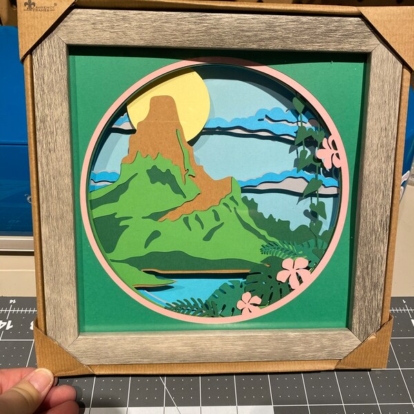 3d Layered Hawaii Svg, Ocean Svg, Aloha Svg, Mountain Svg, Shadow Box ...