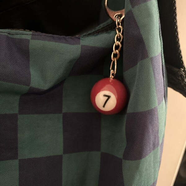Pool Ball 8 Ball Keychain, Lucky Bag Purse Charm, Magic Keyring, Solids ...