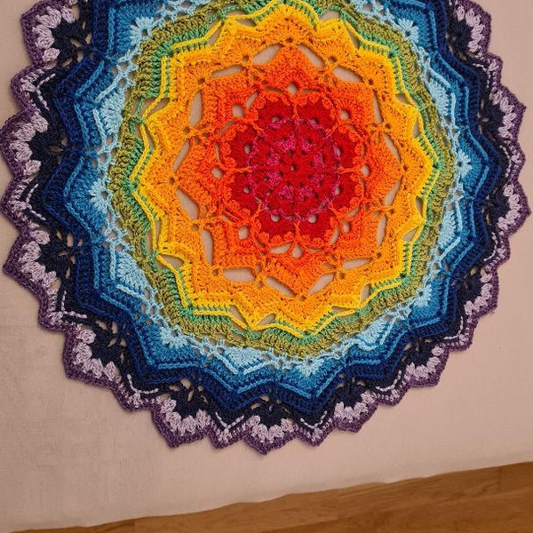Mandala Crochet PATTERN, CHAKRA Mandala 40 Cm in Cotton THREAD - Etsy