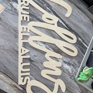 Custom Two Line Sign First Middle Name Stacked Wood Sign - Etsy