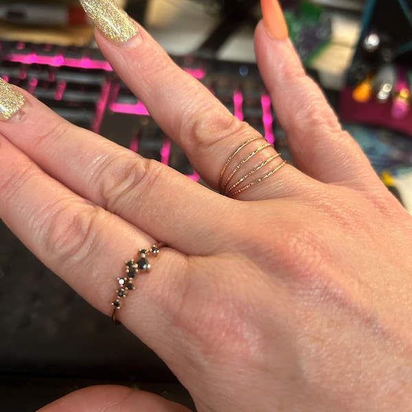 14K Solid Gold Earrings / Triangle Earrings / Solitaire Earrings-black ...