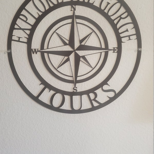 Compass Custom Outdoor Metal Wall Art Decor - Etsy