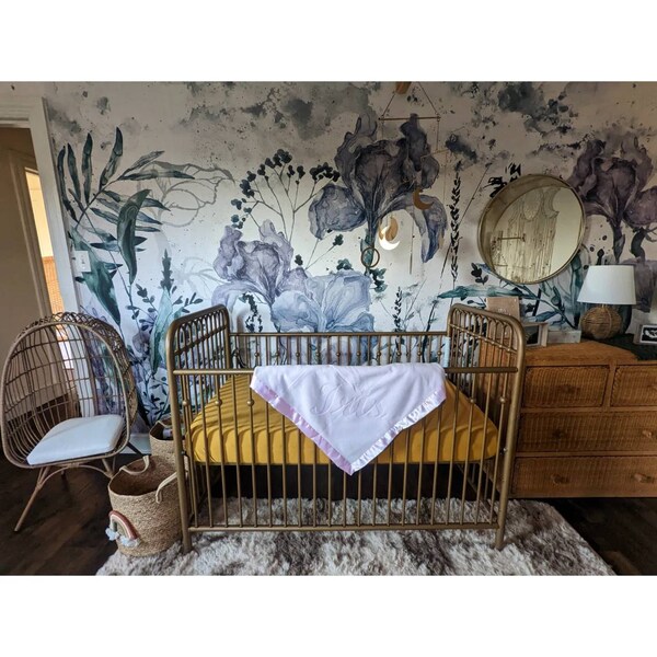 Iris Hope Wallpaper – Botanical Iris Wall Mural | Custom Size | Peel ...