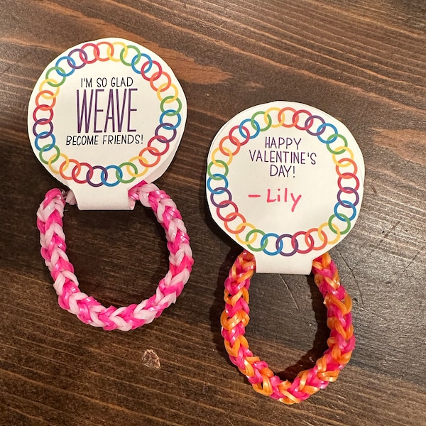 Valentine Friendship Bracelet Tags: Printable Loom Cards (PDF Instant ...