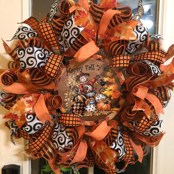 Happy Fall Y'all Wreath Sign, Metal Wreath Sign, Signs for Wreaths ...
