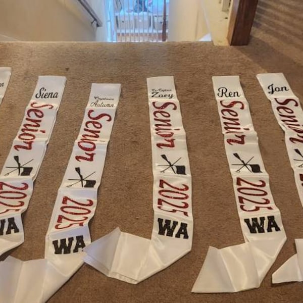 Senior Sash With Name and School Letters - Etsy