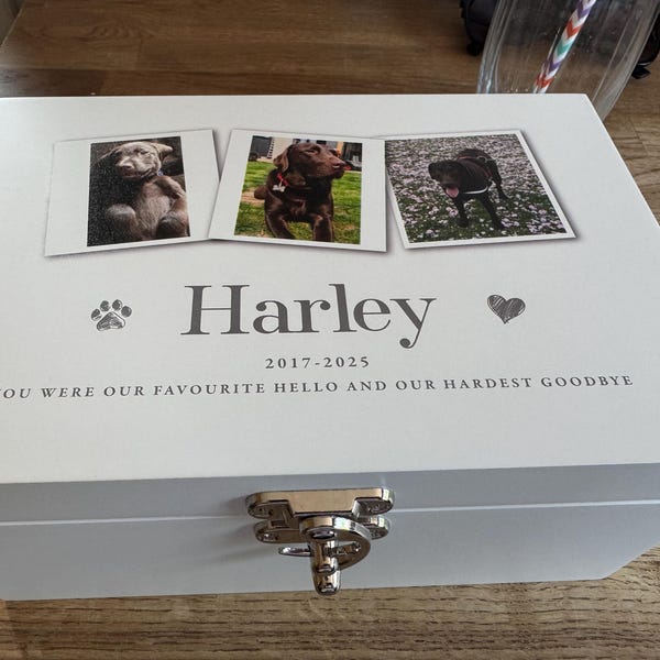 Personalised in Loving Memory of Photo Pet Memorial Keepsake Box - 5 ...