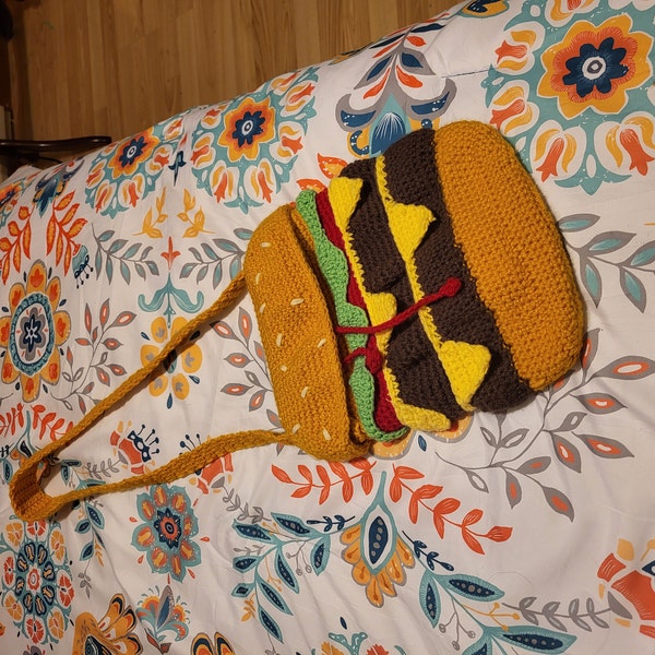 Cheeseburger Bag Crochet Pattern: Amigurumi Food Purse (PDF Pattern) - Etsy