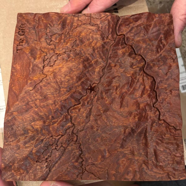 Custom Wood Topographical Map With Road Map. Anywhere in the World. - Etsy