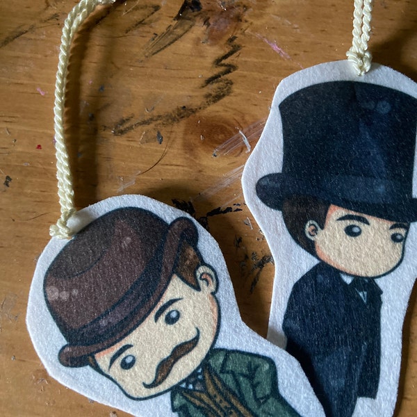 CUTE Chibi Sherlock Holmes and John Watson Flexible Bookmark Set - Etsy