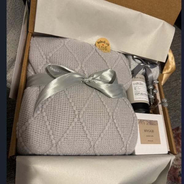 Classy Gift Basket for Women - Cozy Gift Box With Blanket, Socks ...