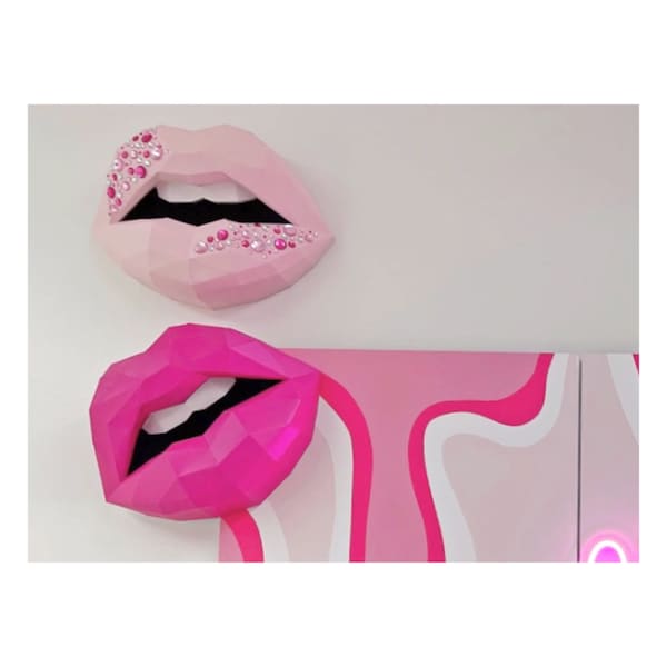Framed Cement Lip Wall Art Decor for Home or Office Statement Art Decor ...