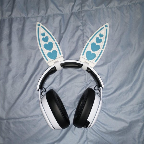 Bunny Ears for Headsets and Headphones, Faux Fur Rabbit Ears, Gamer ...