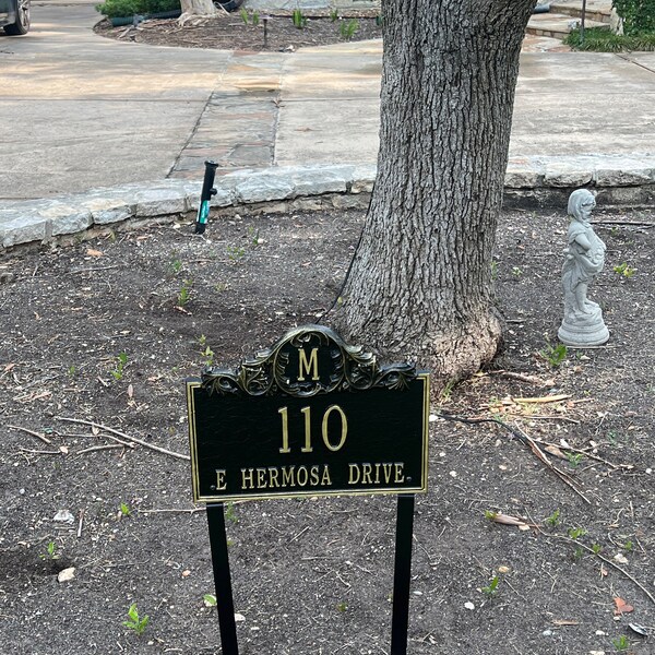 Personalized Cast Aluminum Metal Yard Lawn Plaque - Chickadee Ivy Sign ...