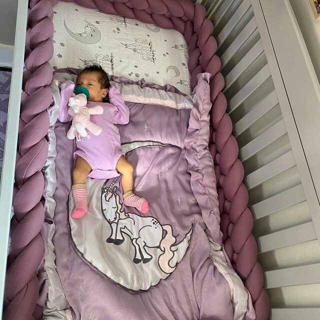 Crib bumper baby playmat pillow and pouf for nursery by Kikakids