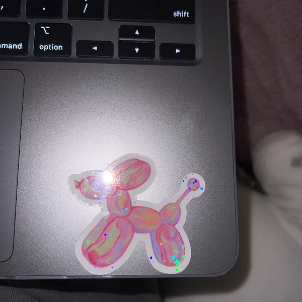 Holographic Balloon Dog Sticker, Cute Dog Sticker, Waterproof Sticker ...