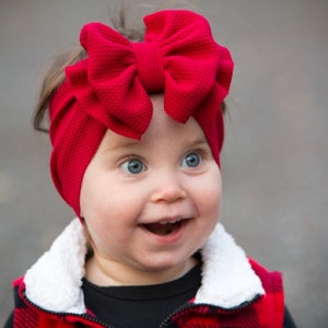 Dark Red Bow Dark Red Headwrap Baby Bow Big Red Bow - Etsy