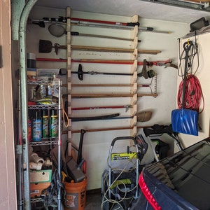 MORE SLOTS Yard Tool Rack , Garden Tool Rack, Shed, Gardening, Tool ...