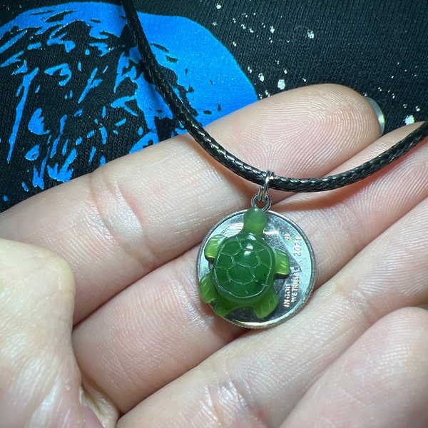 Canadian Nephrite Jade Turtle Charm Necklace - Turtles - Green Jade - Jade Pendant - Etsy