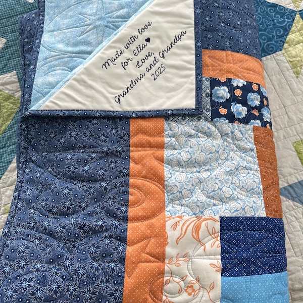 Custom Embroidered Quilt Label, Personalized Quilt Label on Fabric ...