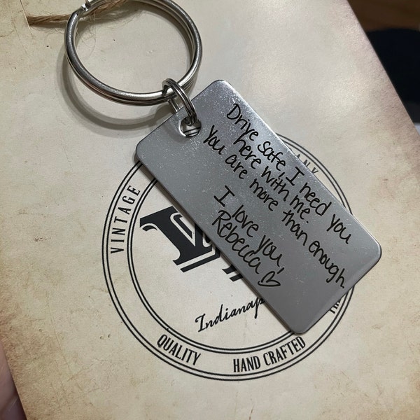 Your Handwritten Keychain- Your Design - Handwriting & Font Options ...