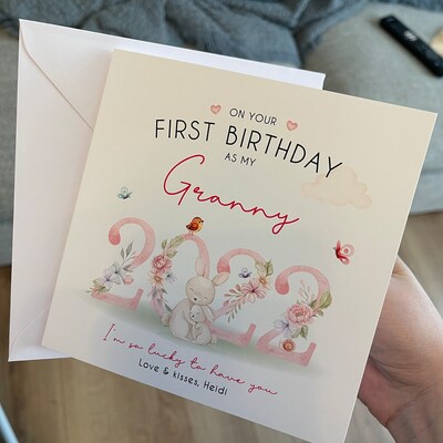 Happy 1st Birthday as My Granny, Granny Birthday Card, Birthday Card ...