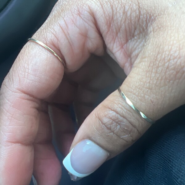 SALE 10k 14k Solid Gold Ladies Rings - 1mm Gold Bands - Gold Pinky Ring ...