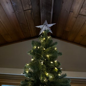 White Star Christmas Tree Topper Decoration White Metal Star 12 ...